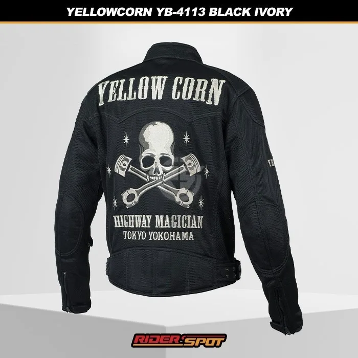 YELLOWCORN Mesh Jacket YB-4113 Black Ivory – Riderspot